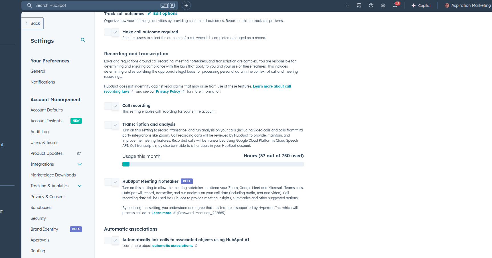 What is Hubspot Meeting Notetaker?